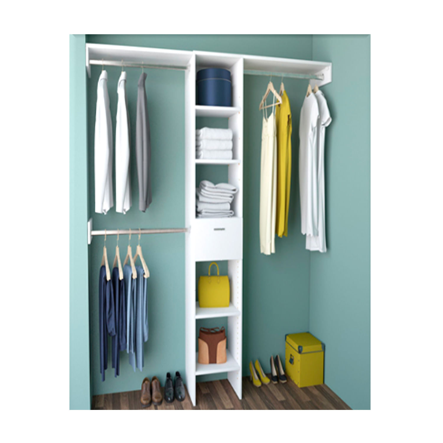 Closet blanco con gaveta 2.5mt | Hoggan - SINSA